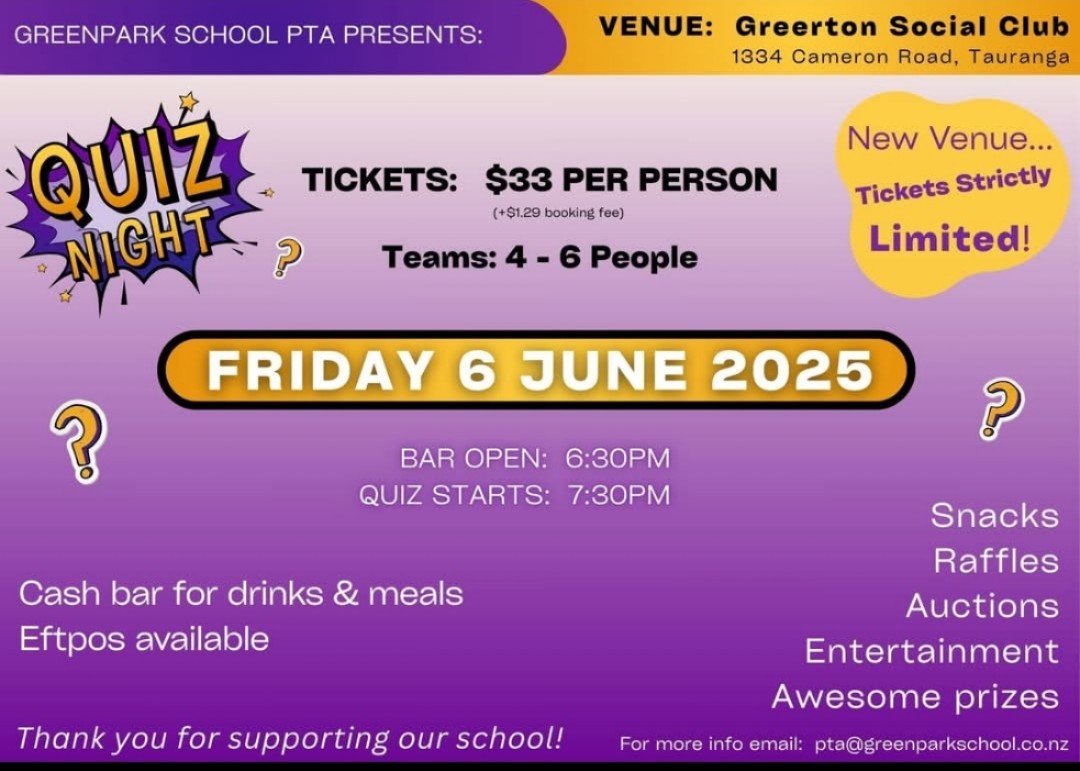 Greenpark School PTA Quiz Night Fundraiser |myNotice